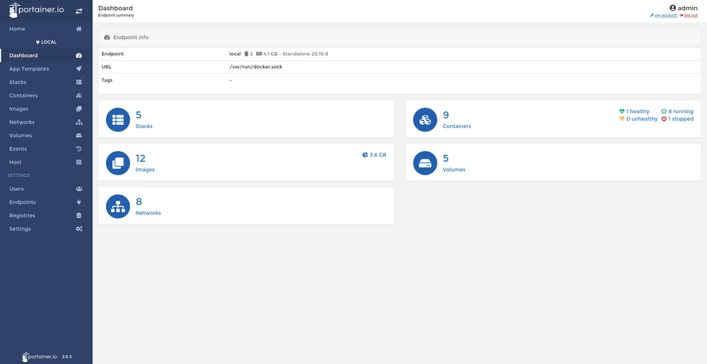 Portainer Community Edition on docker