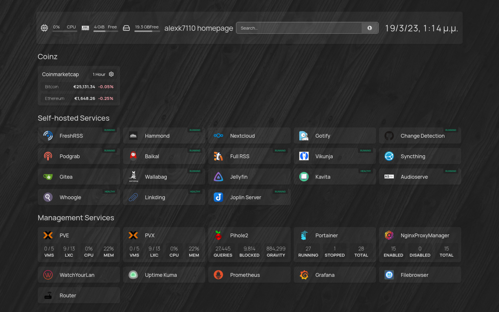 Homepage on Docker Homepage on Docker